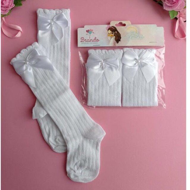 Meia Infantil Algodão com laço Brando | Shopee Brasil