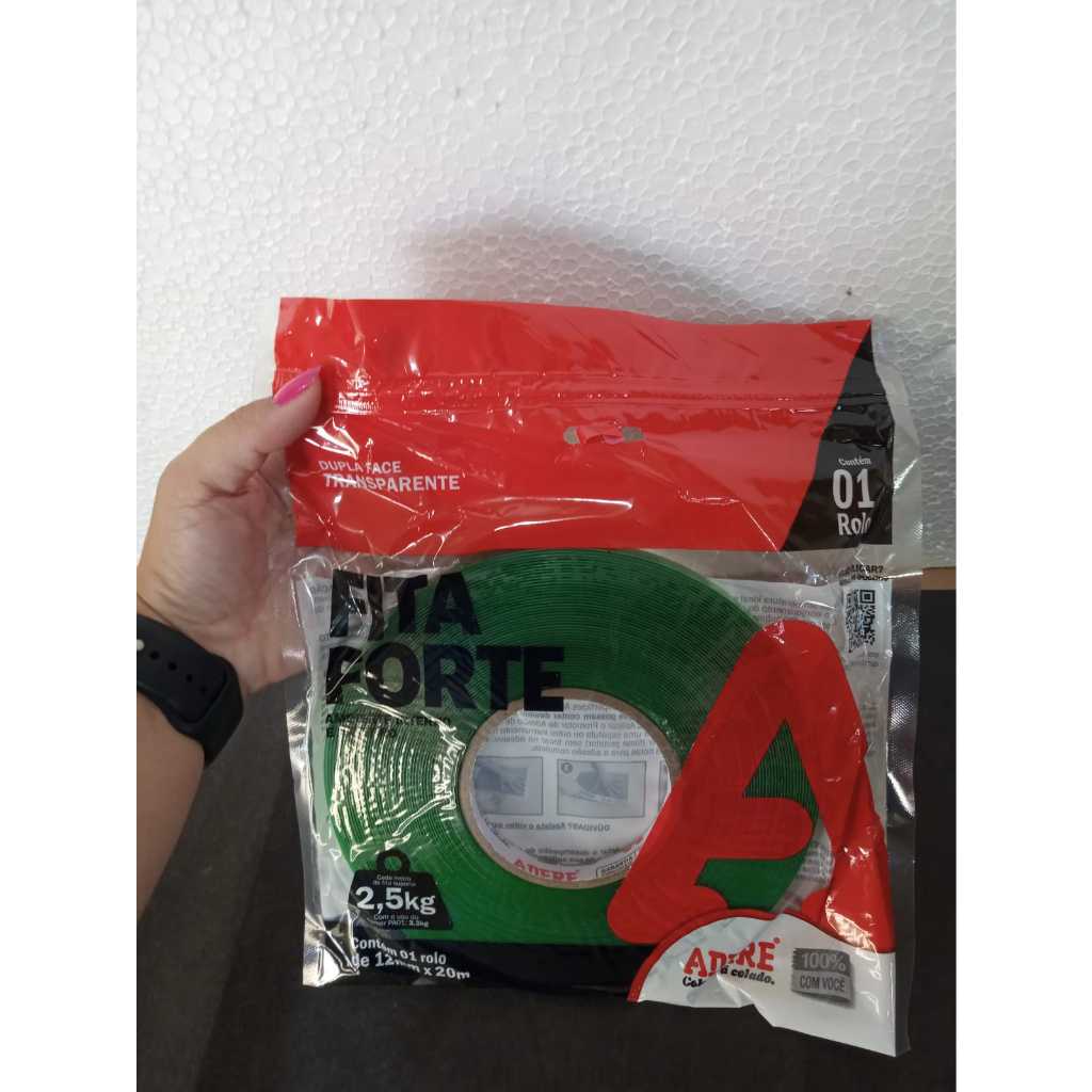 Fita Dupla Face Adere Extra Forte Profissional 12mm X 20m | Shopee Brasil