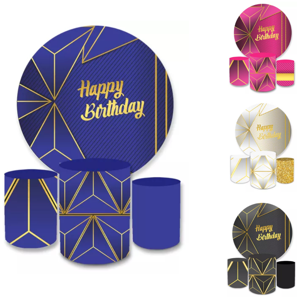 Capa Painel 1,50 x 1,50 e Cilindros Veste Fácil Decoração Glitter Happy ...