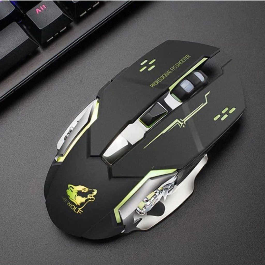 Mouse Gamer Free Wolf X8 Óptico USB 2.4GHz Sem Fio 6 Botões 2400 DPI Recarregável - Escorrega o ...