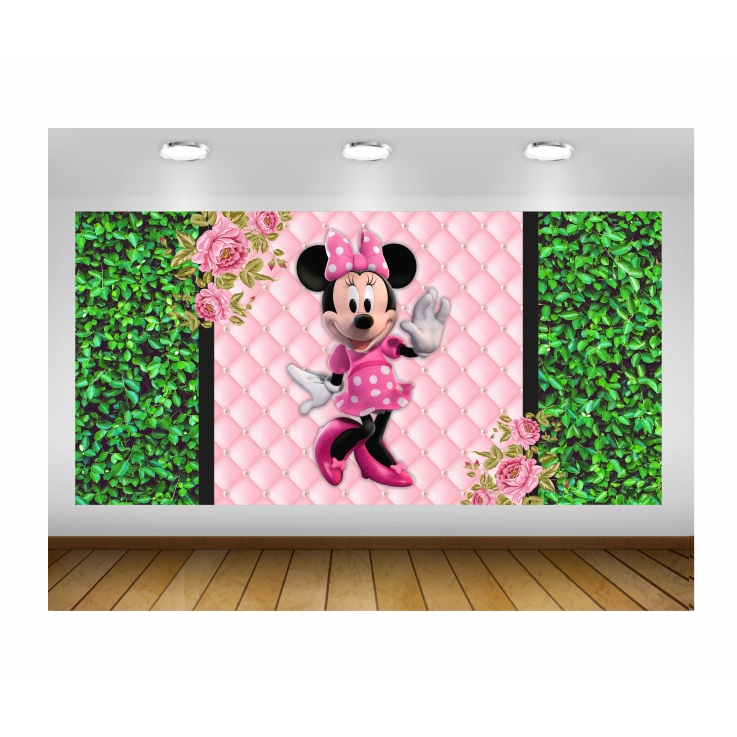 Painel Minnie Mouse Rosa Claro Painel de Festa Minnie Rosa Painel Turma ...