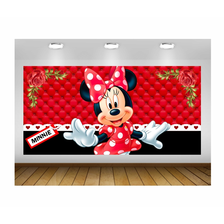Painel de Festa Minnie Vermelha Painel Disney Painel Minnie Mouse ...
