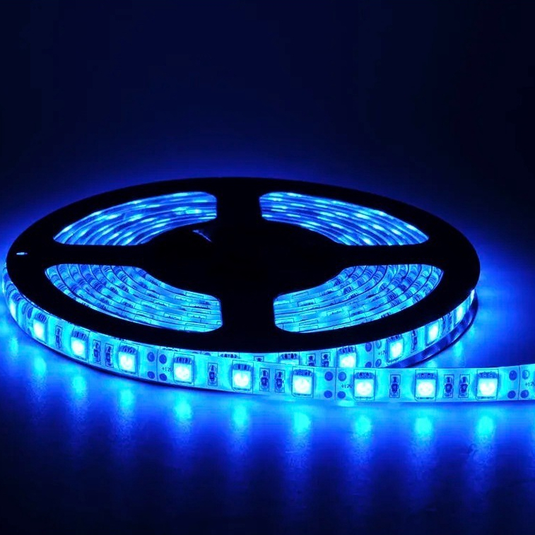 Fita Led Azul 5050 5 Metros C Silicone Ip65 12v Iluminaçao De Led
