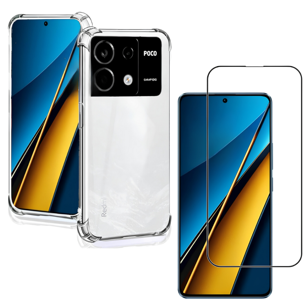 Capa Capinha Anti Impacto + Película 9D Premium Cerâmica Para Poco X6 5G Tela de 6.67 polegadas ...