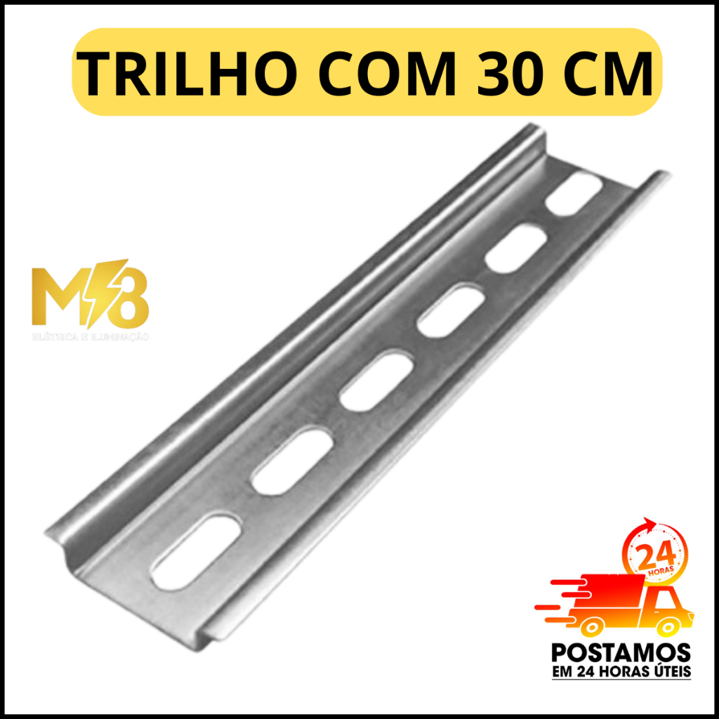 Tilho Din Perfurado Galvanizado para Quadro Elétrico Disjuntor 30cm ...