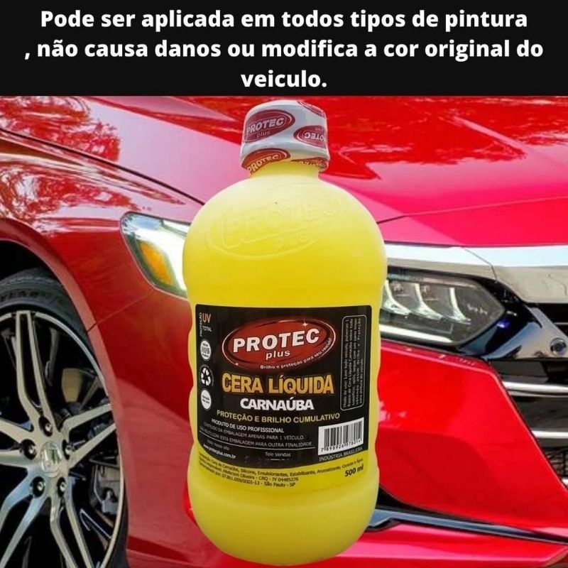 Cera Automotiva Líquida Carnaúba 500ml Profissional | Shopee Brasil