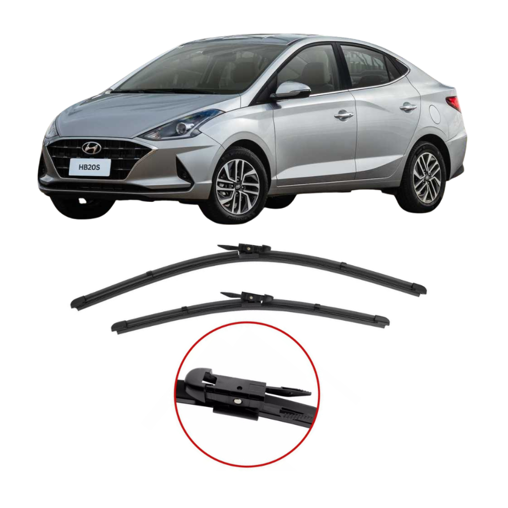 Par Palheta Específica Hyundai HB20 Novo 2020 2021 2022 2023 Limpador de Parabrisa Dianteiro ...