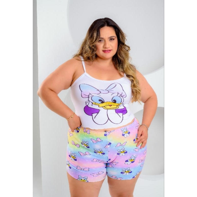Pijama Plus size GG Cropped Virgínia Ondinha - Desconto no Preço