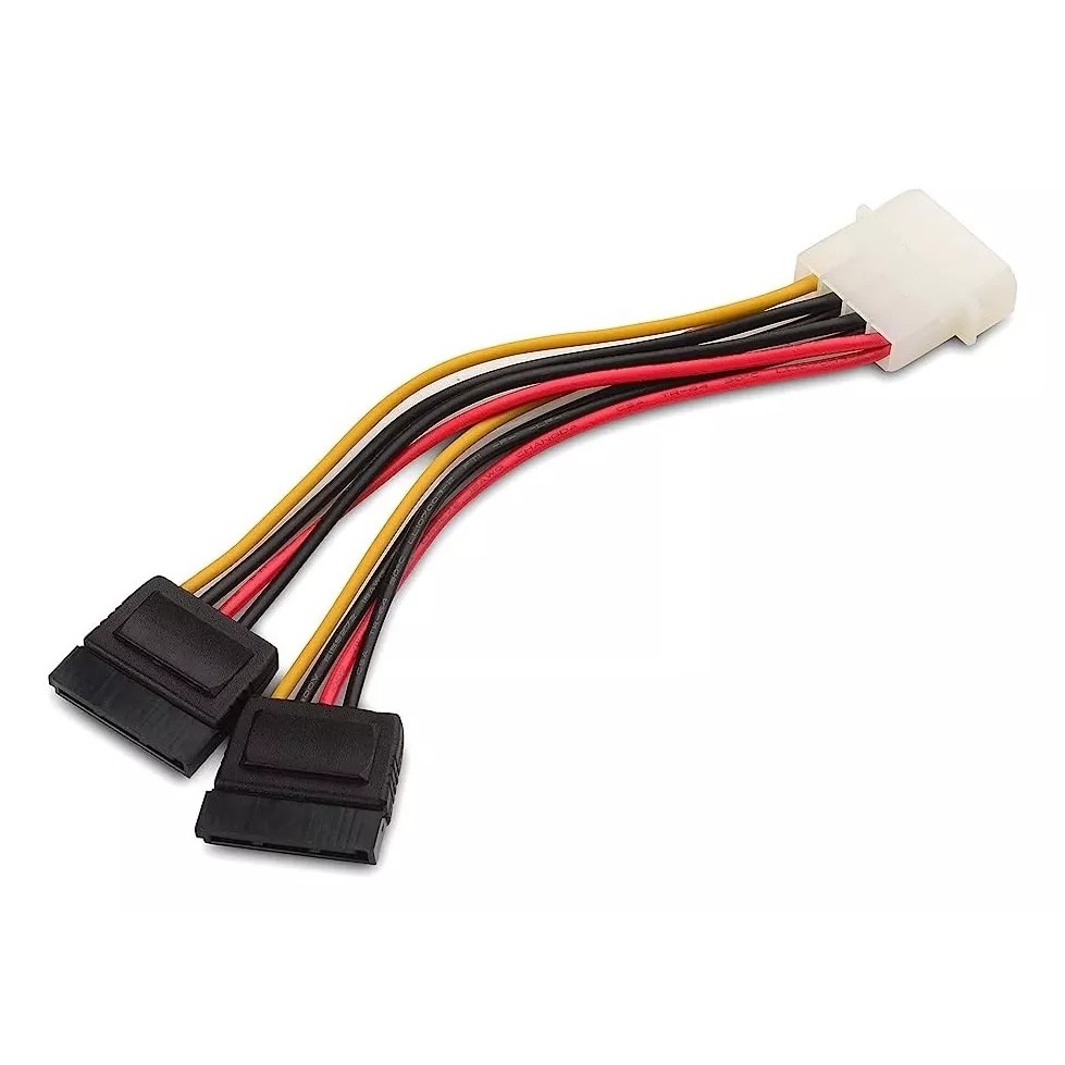 Cabo Força Adaptador Fonte Duplo Y Ide Molex X 2 Sata Foxcon Unidade ...