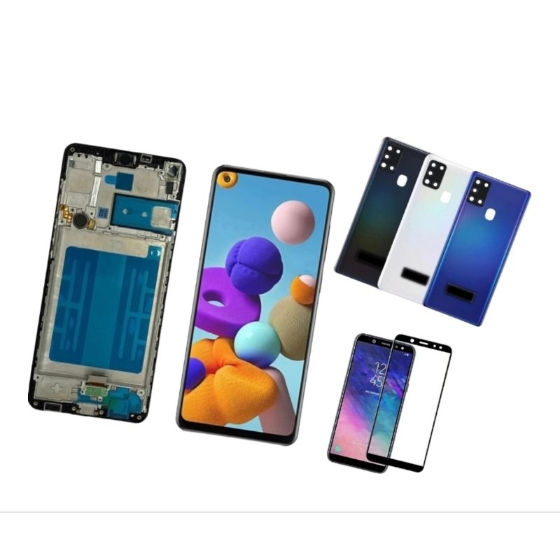 Tela Frontal Display Touch Original Oled Vivid Samsung Galaxy A21s A217 C/Aro + Película+ Tampa ...