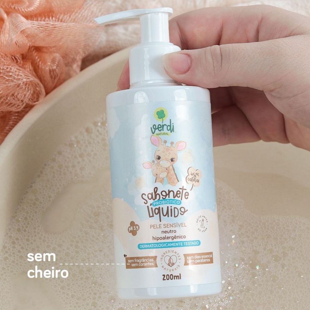 Sabonete Líquido Probiótico Neutro Para Pele Sensível Dermatite Atópica ...