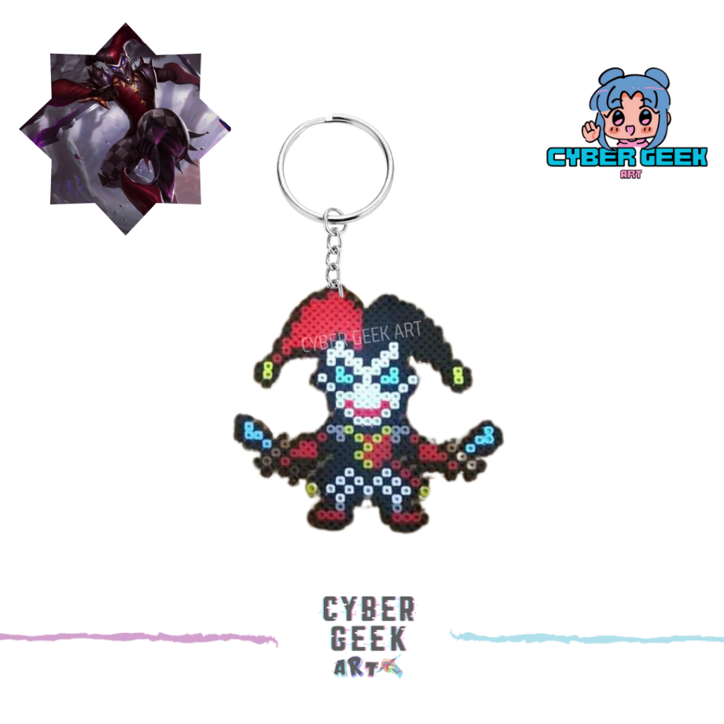 Chaveiro Shaco - League of Legends (Pixel art/Perler beads) | Shopee Brasil
