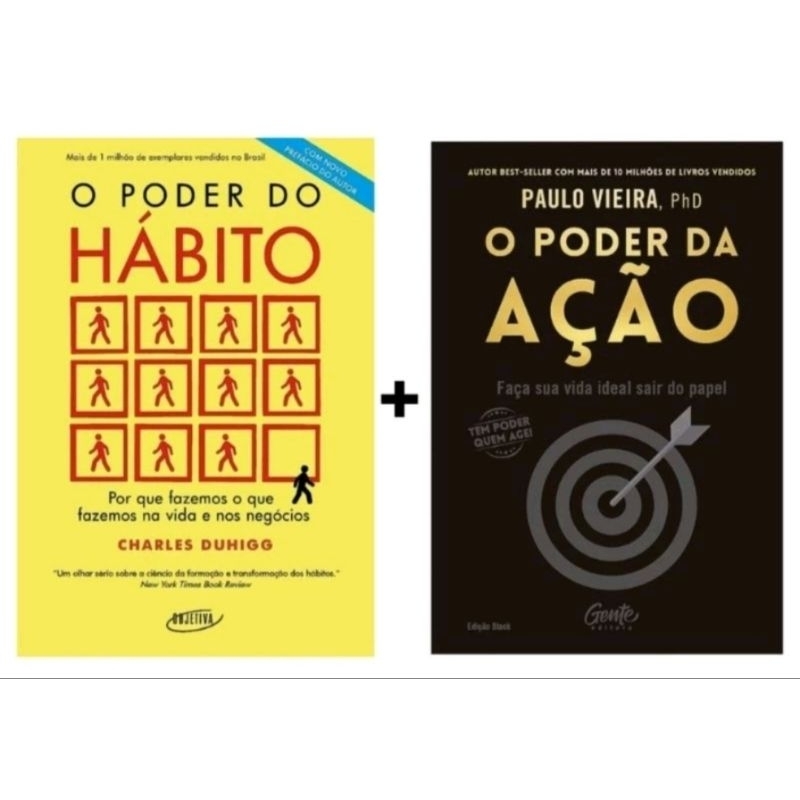 Kit de livro O poder do Hábito e O poder da ação black lacrados best ...