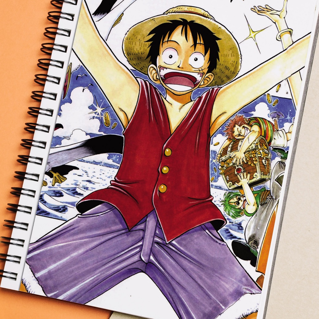 Adesivo para Capa de Caderno One Piece (21x30cm) Capa Personalizada ...