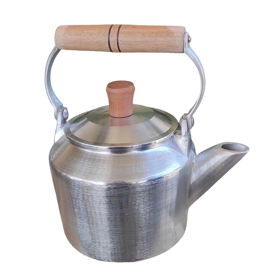 Chaleira em alumínio fundido grosso 2,5L / cor polida ou preta ...