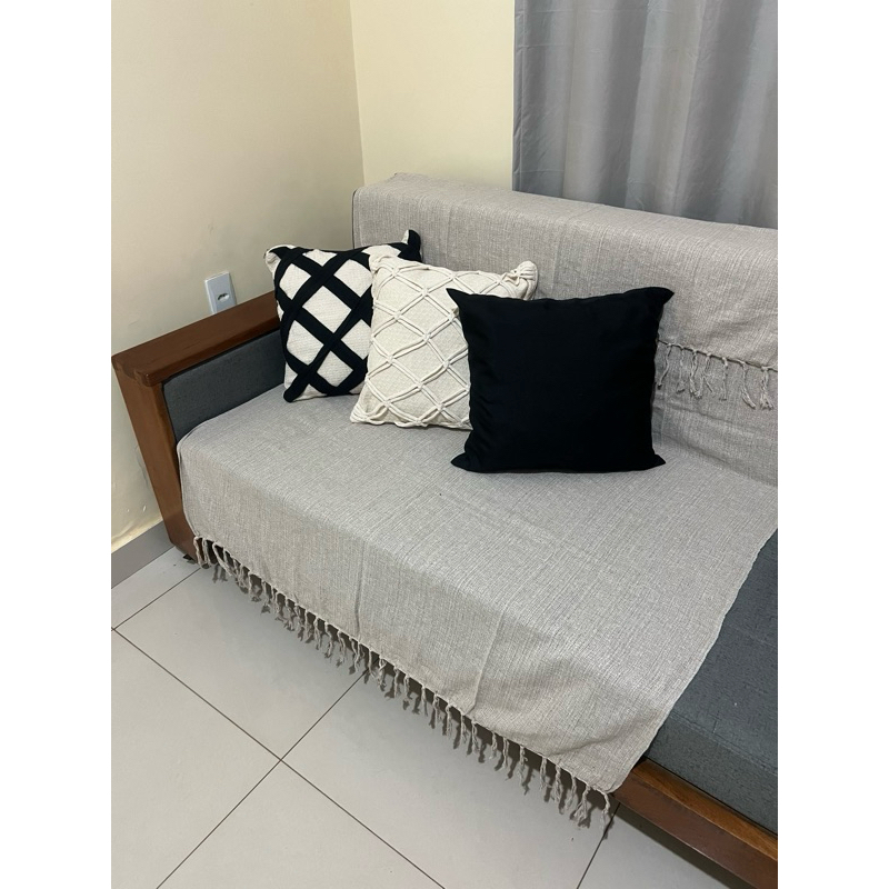 Manta para sofá. Grade 120x210. 100% Algodão .. | Shopee Brasil
