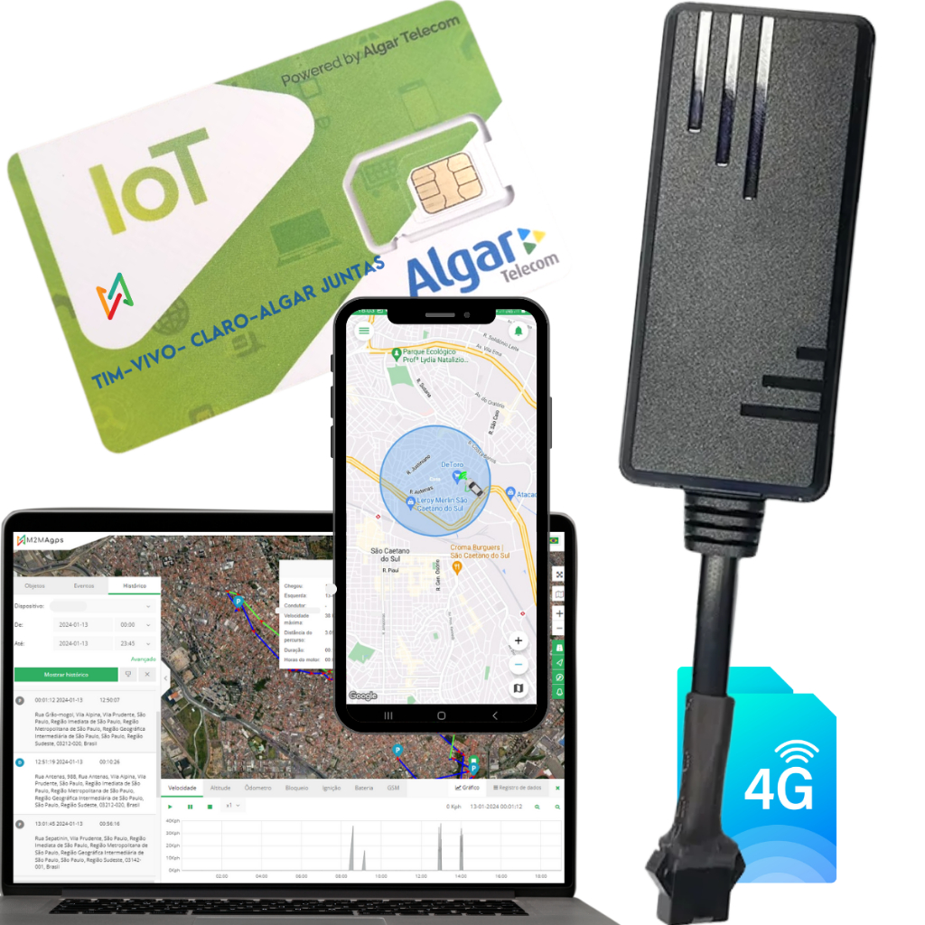 Rastreador Carro Moto 4g Chip M2m Plataforma De Rastreamento | Shopee Brasil
