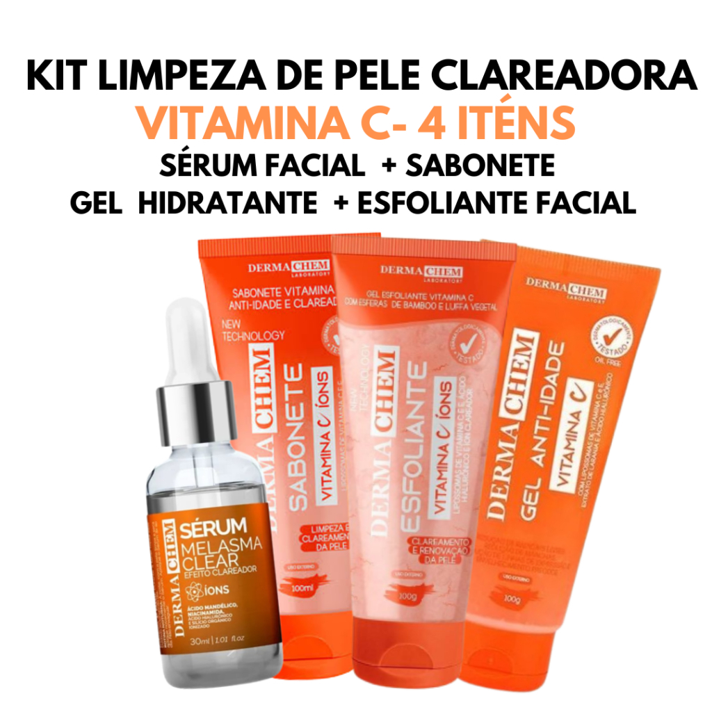 Kit Skincare Clareador Tratamento para Peles com Melasma e Manchas Dermachem | Shopee Brasil