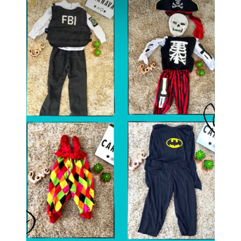 fantasia de pirata ,FBI, batman e palhaço | Shopee Brasil