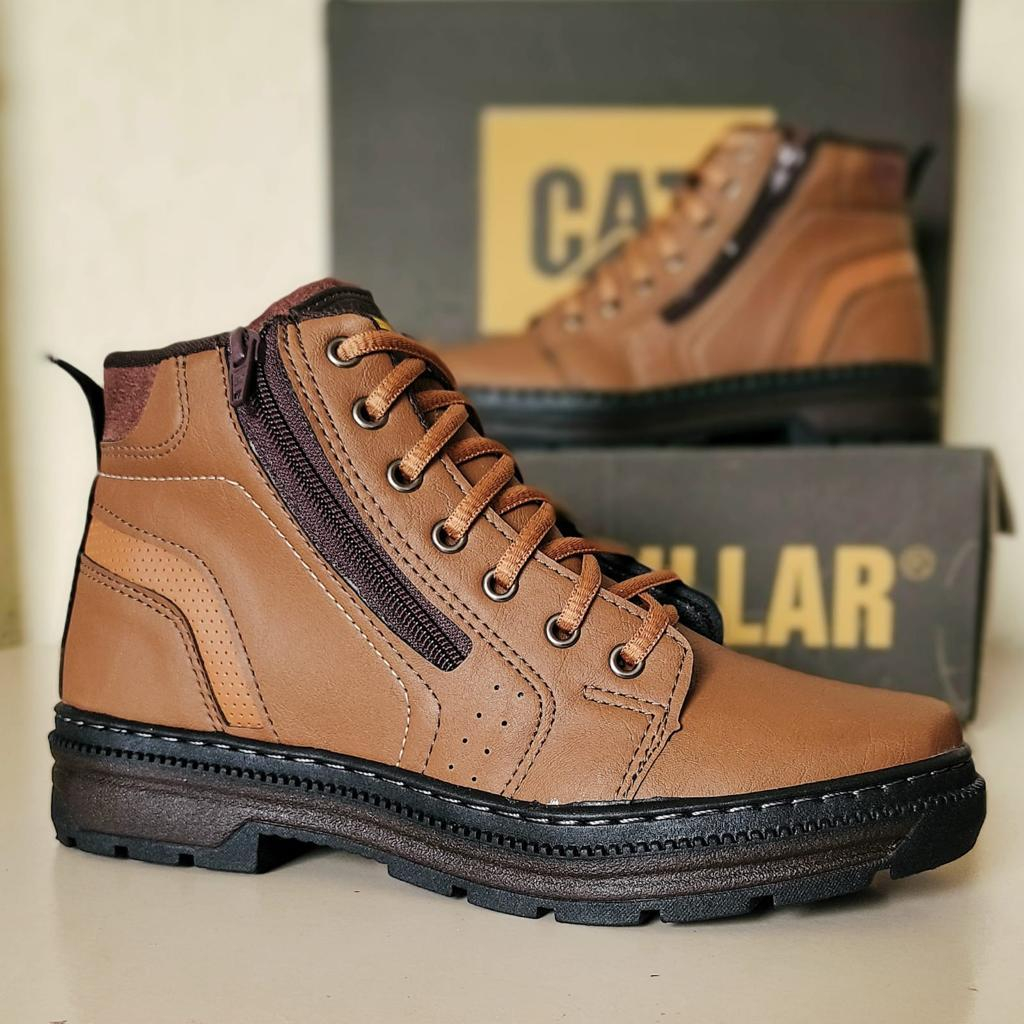 bota cat em couro legitimo com palmilha militar , BOTA CAT | Shopee Brasil