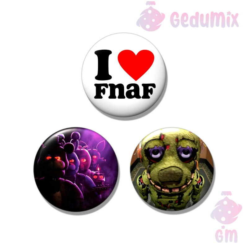 KIT 3 Bottons Broches FNAF Five Nights at Freddy's 5.0 | Shopee Brasil