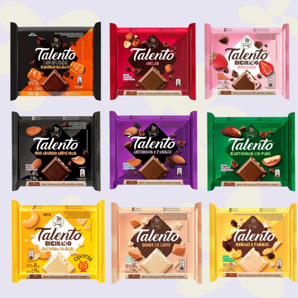 Tablete de Chocolate Garoto Talento 75g - 85g - Sabores Díversos ...