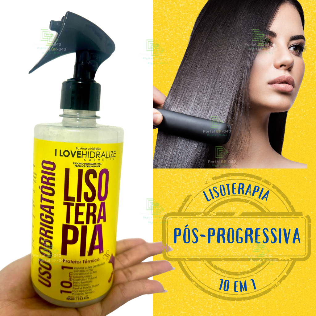 Defrizante Protetor Térmico 10 em 1 Capilar Lisoterapia Meu Liso Extremo Uso Obrigatório 500 ML ...