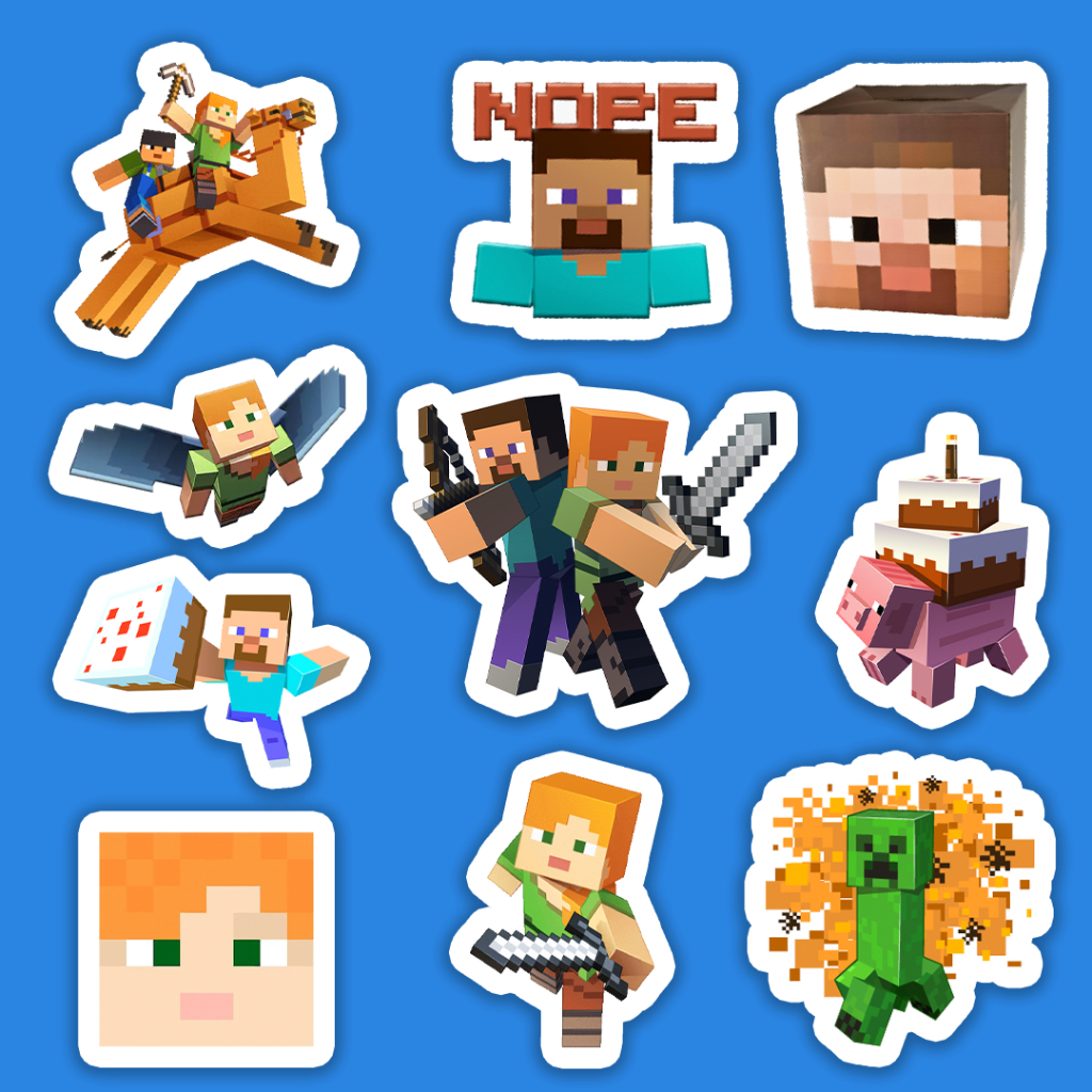 10 Adesivos Minecraft | Shopee Brasil