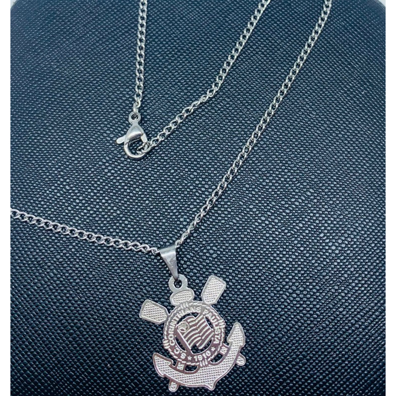 Colar Corinthians timão Corrente correntinha Feminino Masculino Unisex ...
