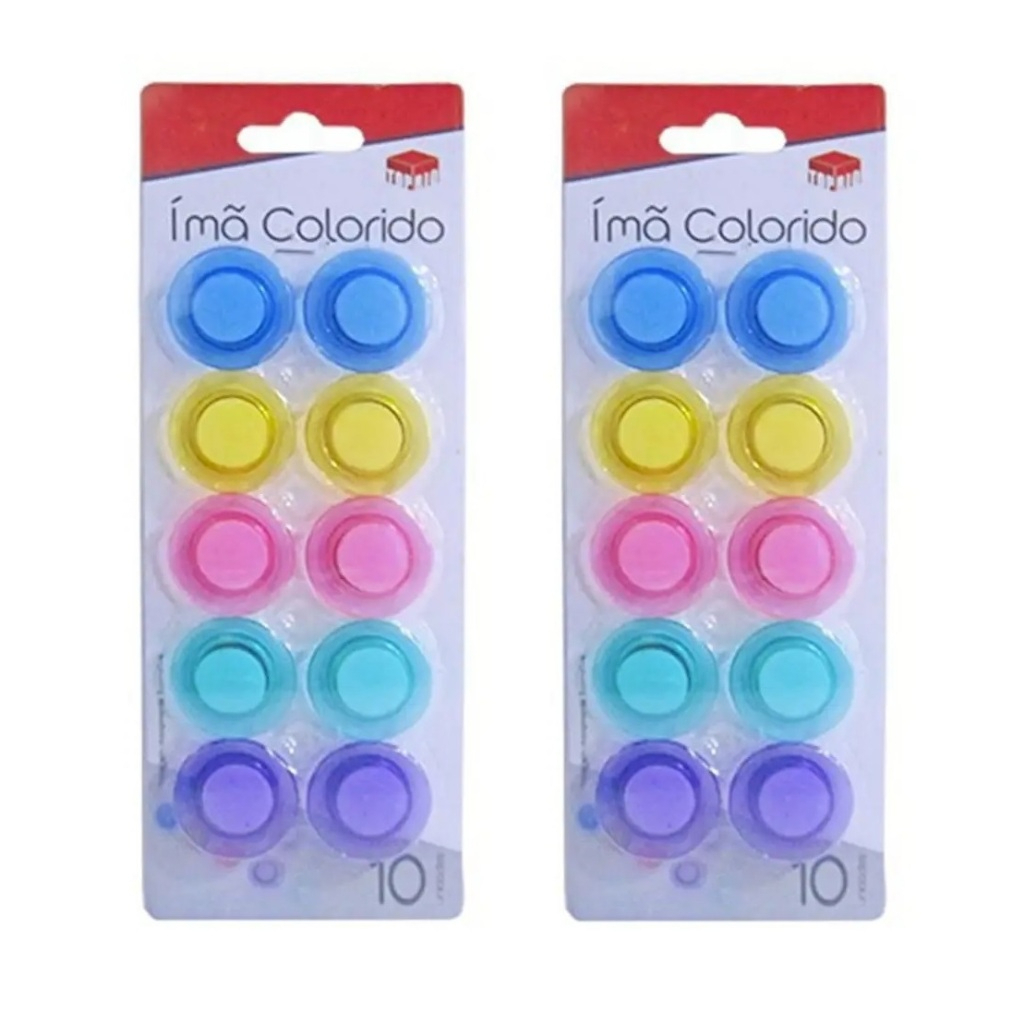 Kit 30 Imã Bottom Colorido Para Pendurar Avisos Em Geladeira Ou Quadro ...
