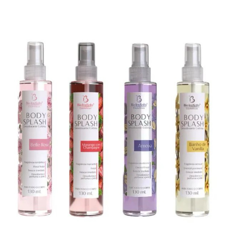 Body Splash Bio Instinto 130mL Perfume Corporal Deo Colônia Desodorante Marcante Aromas Naturais ...