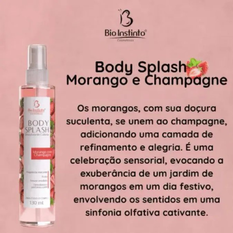 Body Splash Bio Instinto 130mL Perfume Corporal Deo Colônia Desodorante ...