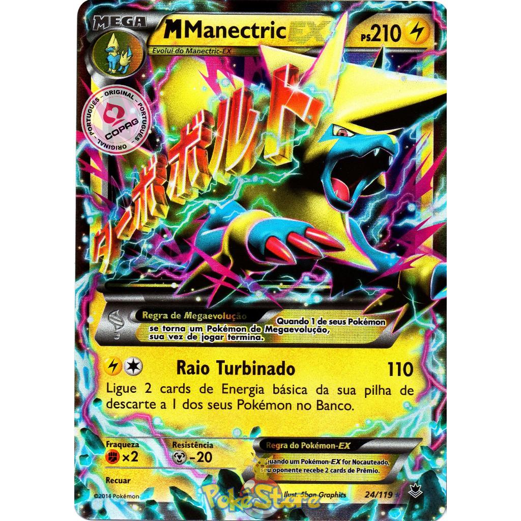 Carta Pokemon Mega Manectric EX Português 24/119 Card Original Copag XY ...