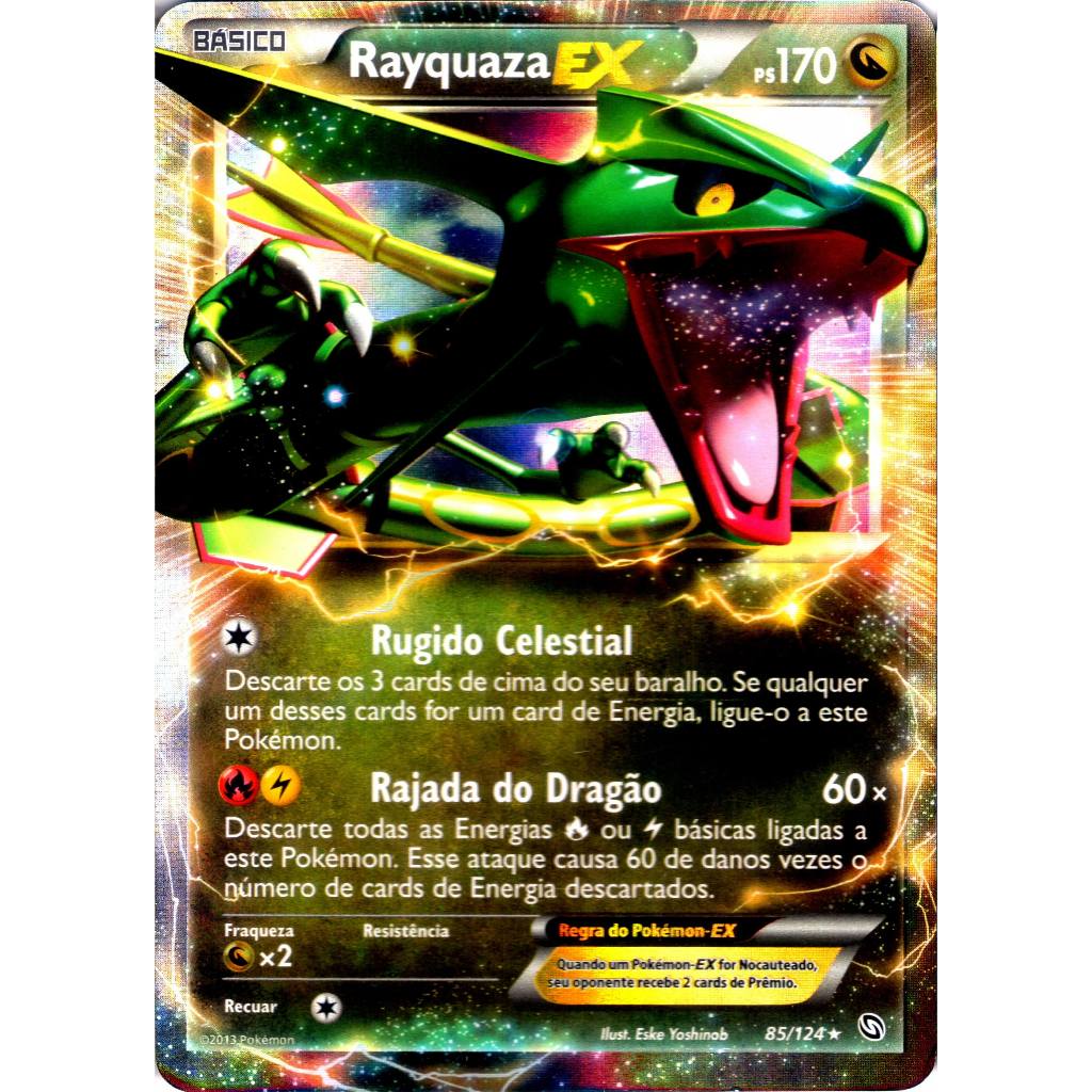 Carta Pokemon Rayquaza EX Português Card Original Copag | Shopee Brasil