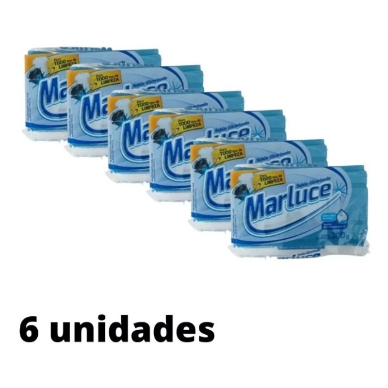 kit com 6 Sabão em Barra Glicerinado Marluce 200g | Shopee Brasil