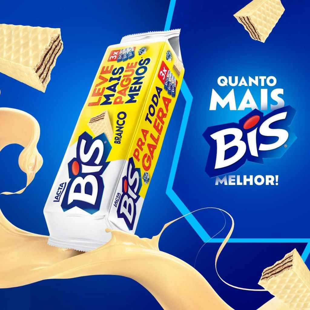 Chocolate Branco Bis Lacta Pack 3 Unidades 126g | Shopee Brasil