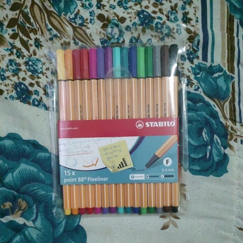 Kit canetas Stabilo 15 cores original | Shopee Brasil