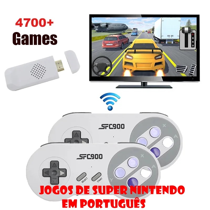 Game Stick Retrô SF900 Super Nintendo Snes com jogos em português ...