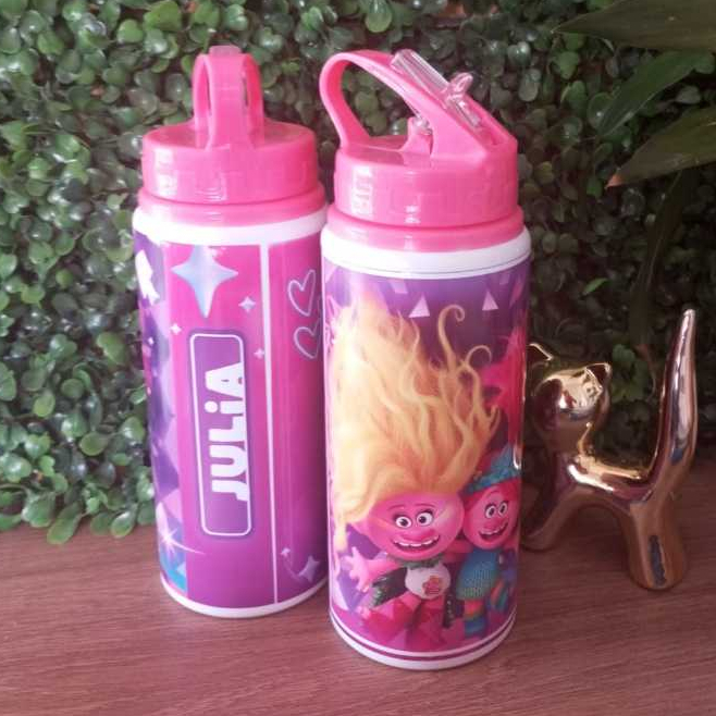 GARRAFINHA PERSONALIZADA COM NOME TROLLS | Shopee Brasil