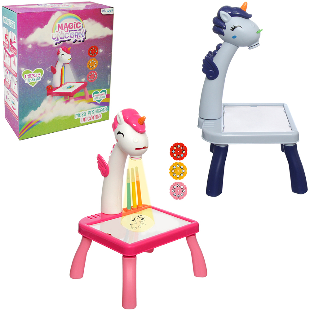 MESA INFANTIL UNICORNIO PROJETOR DE MAGEM PARA PINTURA 8 CANETINHA ...