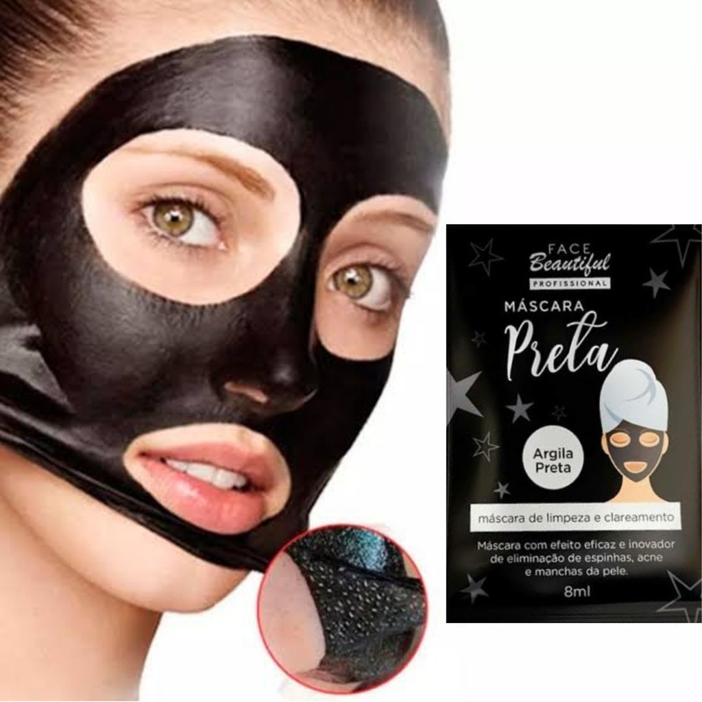 Máscara Facial Preta (Sachê) - Face Beautiful | Shopee Brasil