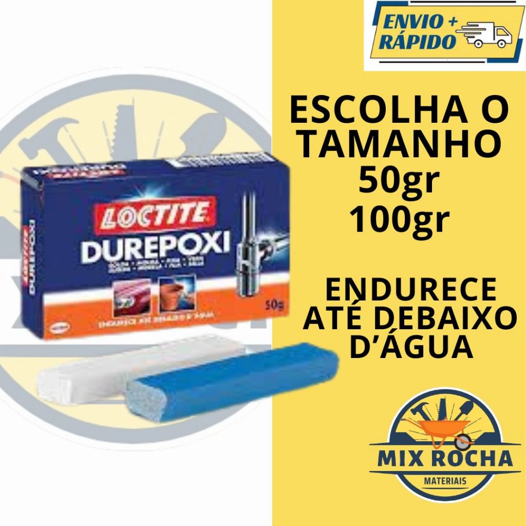 Durepox Cola Epoxi Massa Epoxi Adesivo 50gr ou 100g Original Loctite Durepoxi | Shopee Brasil