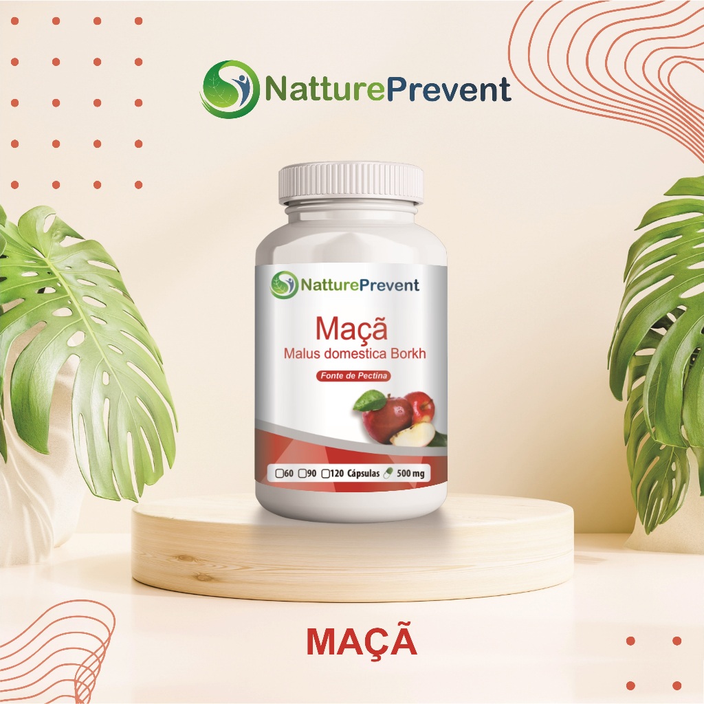 Maçã Fibra Pectina 500mg 60 / 90 / 120 Cápsulas - Suplemento Alimentar ...