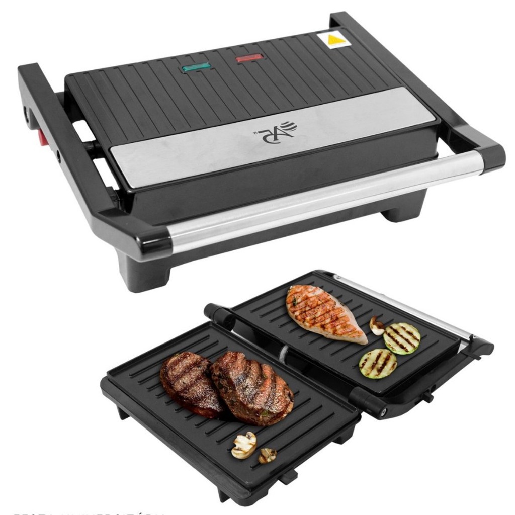 Sanduicheira Misteira Torradeira Grill Elétrica Aço Inox Antiaderente ...
