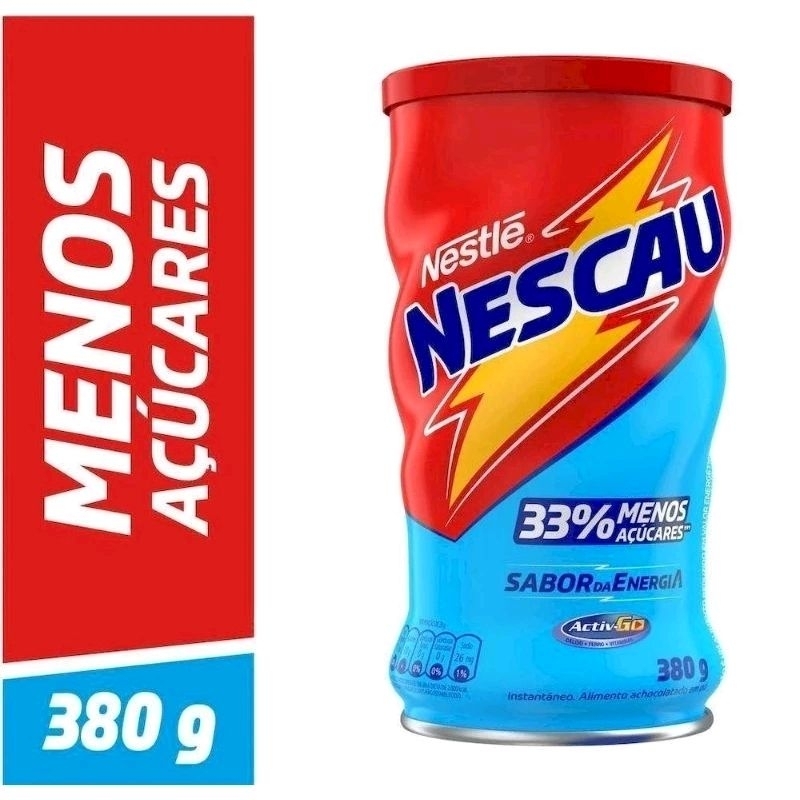 achocolatado-em-po-menos-acucar-nescau-lata-380g | Shopee Brasil