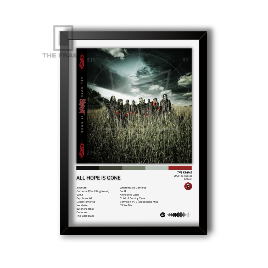 Quadro Decorativo Spotify Slipknot Album All Hope is Gone | Shopee Brasil