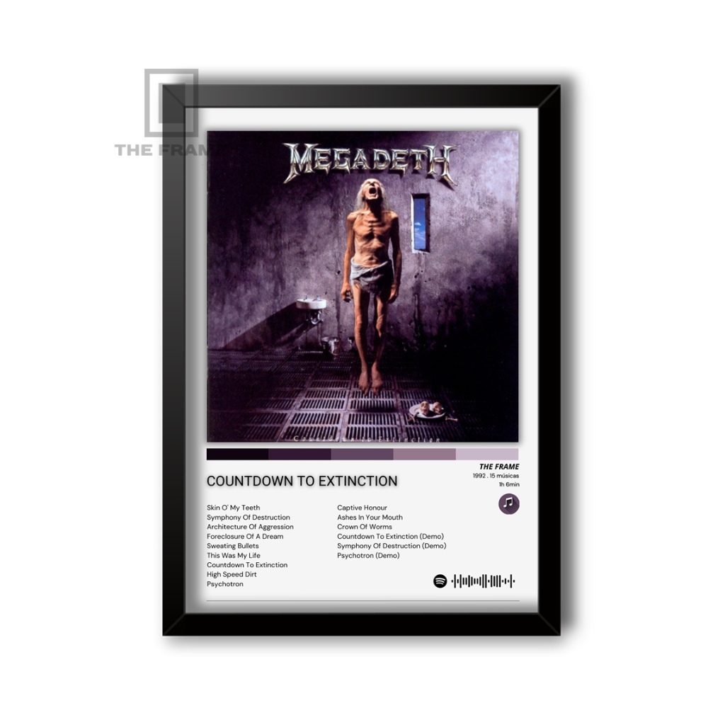 Quadro Decorativo Spotify Megadeth Album Countdown to Extinction ...