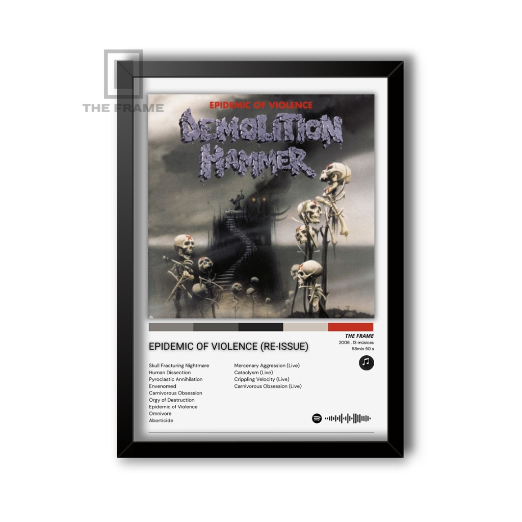 Quadro Decorativo Spotify Demolition Hammer Album Epidemic of Violence ...