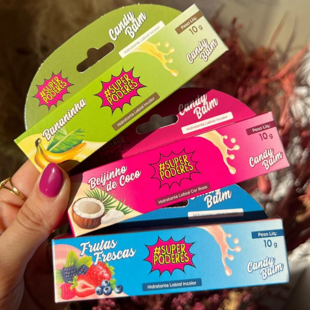 Hidratante Labial Candy Balm Super Poderes Protetor labial Carmed ...