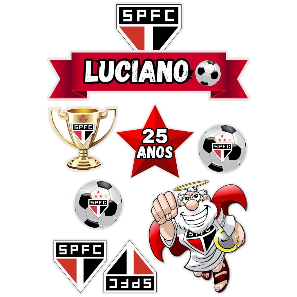 TOPPER DE BOLO TIME SÃO PAULO PERSONALIZADO Aniversário e Comemorações ...